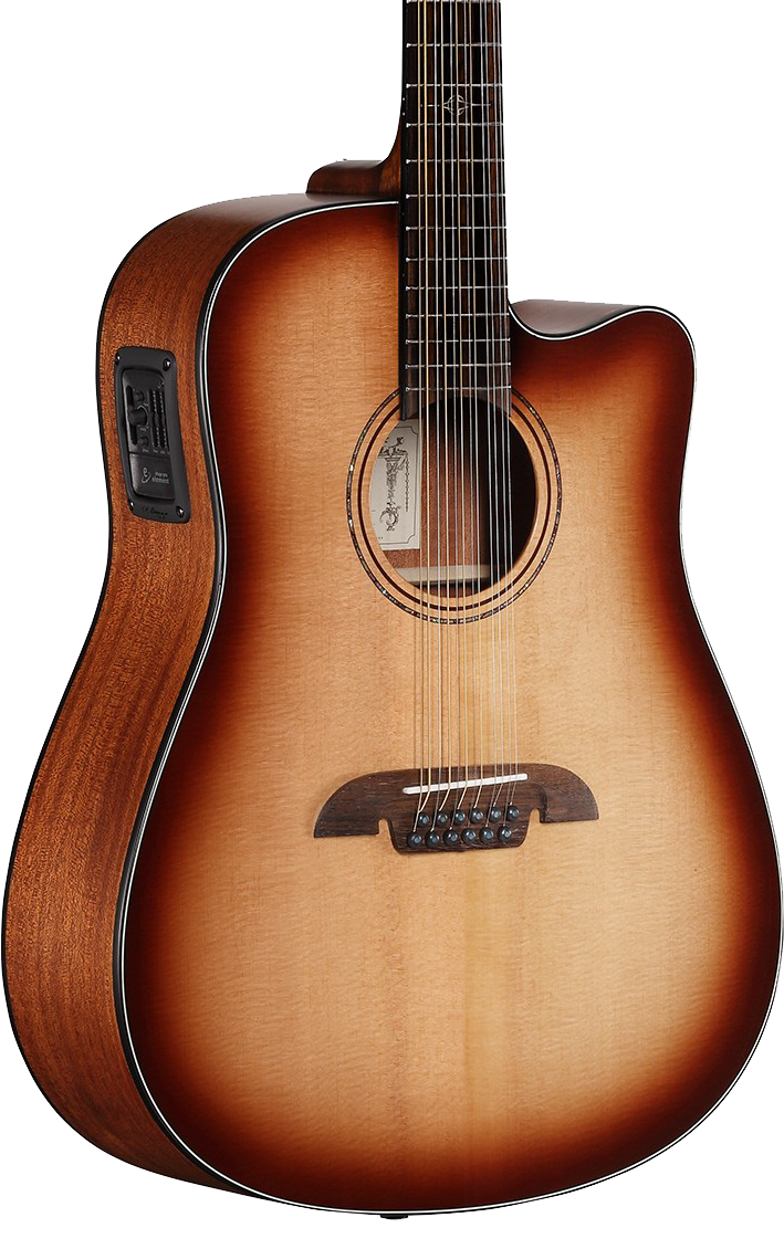 Alvarez AD6012CESHB Artist Dreadnought Cutaway 12-String Shadowburst ...