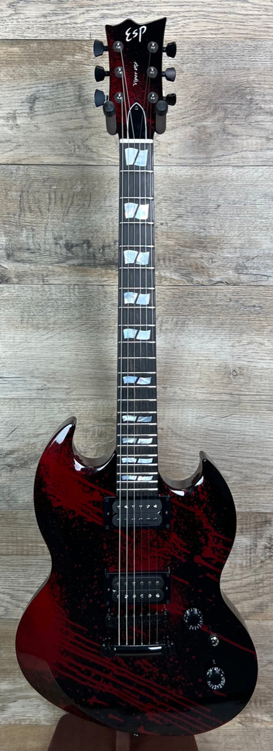 ESP USA Viper Black Blood Splatter w/case